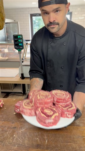 Beef Tenderloin Filet Mignon Foie Gras Pinwheel #filetmignon #tenderloin #beeftenderloin #Foisgras #butcher #butchershop #localmeat #pinwheels | Harv’s Butcher Shop