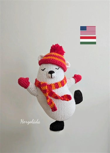 Icy Bear Crochet Pattern Amigurumi Polar Bear Pattern PDF English/hungarian - Etsy