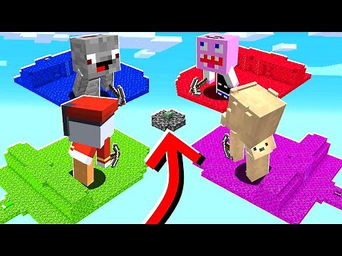 1v1v1v1 LUCKY BLOCK BEDWARS in Minecraft!