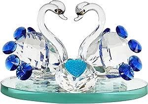 Crystal Swan Wedding Paperweight Figurine Glass Figure Paperweight Ornament Feng Shui Decor Collection