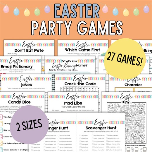 Printable Easter Games Bundle – 27 Easter Party Games for Kids – Classroom Activity Pack – Scavenger Hunt, Trivia, Bingo Style Fun - Etsy