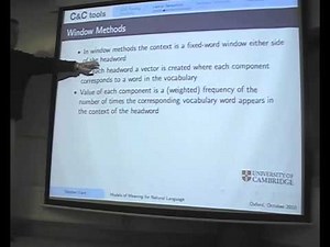 Stephen Clark: "Compositional and distributional models of meaning for natural language"