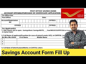 Post office Saving Account Opening | Savings Account Form Fill Up