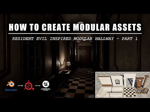 Create Modular Assets in Blender for UE5 | Full Process | Resident Evil Inspired Hallway | Part 1