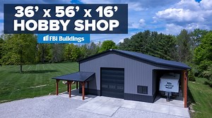 Take a look at this one-of-a-kind pole barn — a suburban dream build and this month’s Project Spotlight! 👀 This 36' x 56' x 16' hobby shop features designer Matte Black steel, a camper-friendly lean-to, and a cozy porch perfect for any hobbyist. 🏡 Please click the link below to download a copy of our Suburban Brochure. 🔗 https://info.fbibuildings.com/en/suburban-brochure-vol2 | FBi Buildings, Inc.