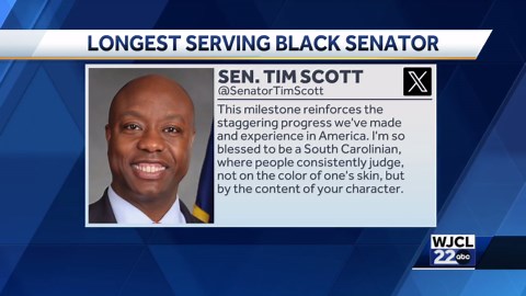 Sen. Tim Scott makes history as longest-serving Black senator in US history
