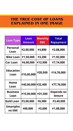 THE TRUE COST OF LOANS EXPLAINED IN ONE IMAGE