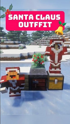 How to create Santa Outfit in Minecraft (upgrade build) #minecraftshorts