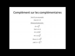 Ensembles et applications (bonus 5) : Complément sur les complémentaires