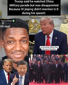 303K views · 10K reactions | U.S president Trump hit back at China,they hope I was watching their military parade, yes of course I was watching it,it was very impressive but I am disappointed because XI jinping failed to even mention United States during his speech , which is very bad Trump said #viralvideoシfyp #viralvideoシfyp #ChinaMilitaryParade #Geopolitics #c4news #China #usa #news #WorldNews #russia | UGOMA MEDIA | Facebook