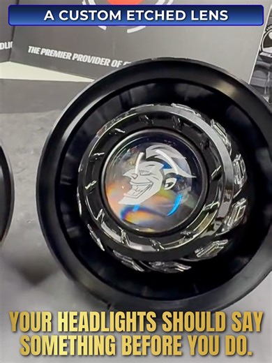 🔥 Details make the difference. This set isn’t finished yet but it already says everything. Blacked-out turbine styling, precision projectors, custom etched lenses, and a bold color combo that brings the whole build to life. Subtle when it needs to be, aggressive when you want it to be. Every choice is intentional. Every feature is optional. Every set is built to reflect the driver not a catalog. If you want headlights that feel personal, not generic, you’re in the right place. 👉 Let’s build so