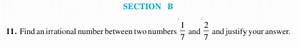Find an irrational number between two numbers \frac{1}{7} and \... | Filo