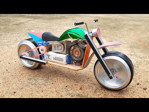 How to make Amazing mini Motorcycle with Soda Can | DIY DC Motor toy Motorcycle
