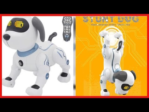 fisca Remote Control Dog, RC Robotic Stunt Puppy Voice Control Toys Handstand Push-up Electronic Pet