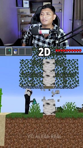 1.6K views · 32 reactions | EXPERIMENT PARKOUR 3D VS 2D VS 1D DI MINECRAFT ! 1D NYA NGCHEAT GA ISI JALAN APAPUN ! | Azuya_Surya | Facebook