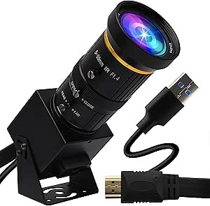 4K USB3.0 HDMI Camera 60fps Manual Zoom Webcam for Computer Mini Lightburn for Laser Engraver H.264 Telescope USB Security Industrial PC Camera for Raspberry Pi Jetson Nano