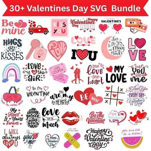 Valentine’s Day SVG Bundle: Love & Heart Designs for Shirts (digital Download) - Etsy
