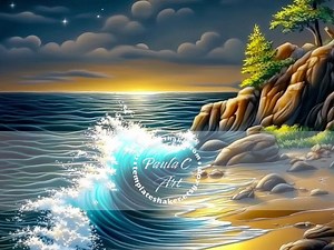 Beaches Grayscale Coloring Book: Grayscale Adult Pages, Seaside Landscapes, Printable PDF + Colored Version - Etsy