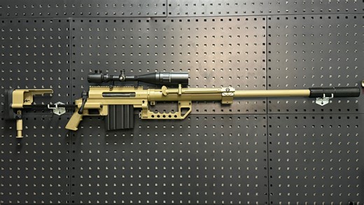 【沙色M200 全金属钢制螺纹拉栓】 金属外管 金属24倍镜 金属支架 金属火帽 金属消音 金属弹匣 金属扳机