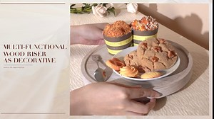 EOSAHR Farmhouse Wood Riser for Display : Decorative Pedestal Stand for Kitchen Counter and Home Decor - Elegant Round Waterproof Display Tray for Bathroom Soap, Sink, Vase (Natural Wood)