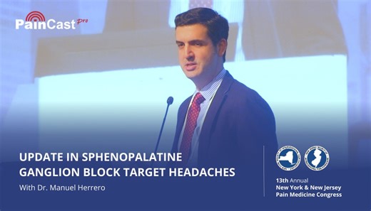 Dr. Manuel Herrero - Update in Sphenopalatine Ganglion Block Target Headaches 🎥 🔴 ▶ Watch the full lecture at: https://paincast.com/update-in-sphenopalatine-ganglion-block-target-headaches/ The session reviews the sphenopalatine ganglion (SPG), its anatomy, functions, and role in pain syndromes like cluster headaches, trigeminal neuralgia, and migraines. Located in the pterygopalatine fossa, SPG integrates parasympathetic, sympathetic, and sensory fibers. Pathophysiology involves neurogenic in