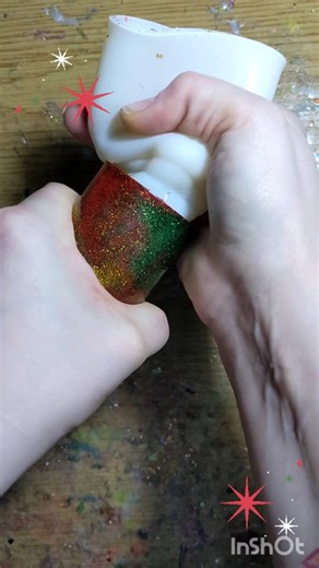 Cute lil' cup of leftover resin colours. Looks great!!! #resinpouring #resinart #resinunmolding #epoxyresin #LUSTERStudios | Luster Studios