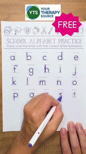 1K views | Practice writing the alphabet with this free printable. | Your Therapy Source | Facebook