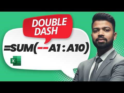 Most Asked Excel Interview Question 2026: What is -- (Double Dash) | THIS is the best?