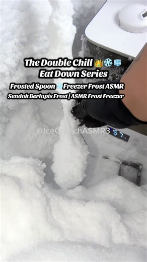 The Double Chill 👑❄️🧊 Eat Down Series Starting slow with soft frost on the spoon ❄️ Gentle, steady crunches to ease you in. I haven’t been feeling well, so the humidifier went back in for a couple days — and it built beautifully. These next 5 parts are all from one continuous session. I’ll be sharing the full session on YouTube after the final video here ❄️👑 The Double Chill 👑❄️🧊 Eat Down Series Mulai perlahan dengan frost lembut di sendok ❄️ Crunch halus dan stabil yang menenangkan. Aku se