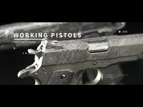 Cosmic Pistols Rare Set of 1911 Pistols Made from Muonionalusta Meteorite