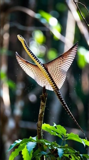 Flying Snake – The Wingless Sky Hunter! | #viral #animals #snakefacts #shortvideo