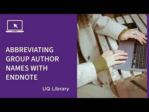 Abbreviating group author names with EndNote