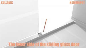 KULLAVIK 56-60 in. W x 76 in. H Sliding Frameless Glass Shower Door, Handle, Separate Wet And Dry Areas, Keep Warm, Black. LYM-Black-1.7