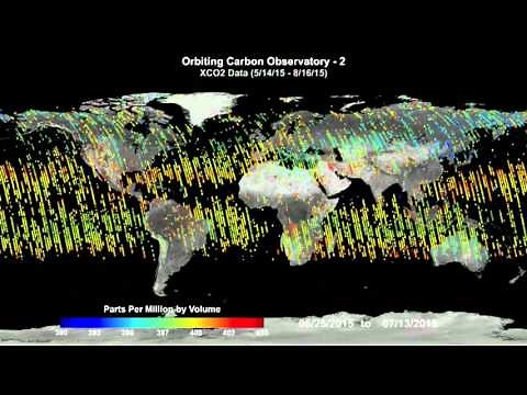 Animation: Atmospheric CO2 measurements from NASA's OCO-2 satellite