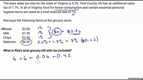 Calculating sales tax