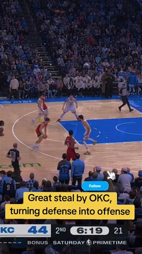 Great steal by OKC, turning defense into offense #nba #usa #basketball #okc