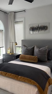 227 reactions · 16 shares | Cozy and refined bedroom with custom bedding, layered window treatments, texture, and a rich pop of color all work together to create this warm and relaxing space by @studioonedesignllc . . : @studioonedesignllc #HomeDecor #interiorsofinstagram #newconstruction #fyp #explorepage | KaTrina Gorham | Facebook