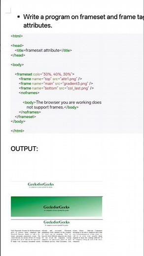 #html frame set and frame tag attributes