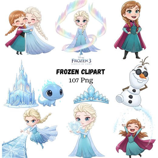 Frozen Watercolor Clipart Kit, Elsa Anna Olaf PNG Graphics (digital Download) - Etsy