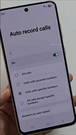 Samsung Phone Call Recording: Features, calls with specific numbers, auto call recording.#shorts