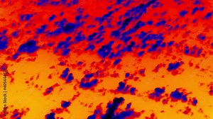 Dynamic contrasting background. Thermography. Color spots and background. Opposite colors of the spectrum: blue and red. Cold and heated areas on the thermal imager