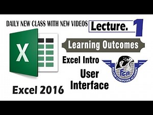 Microsoft Excel 2016 II User interface II Lecture 1 II Urdu Training