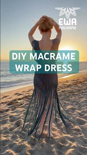 ▶️👆Wearing my handmade macramé wrap dress, barefoot in the sand, hair tangled.. 💙