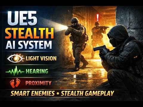 UE5 Stealth AI System | Vision Based on Light, Hearing & Proximity | GASP 5.7 (C++) | Stealth AI