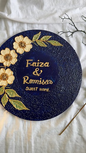 2.9K views · 17 reactions | finishing touch of a customised name plate art. | Arcadia Paint | Facebook