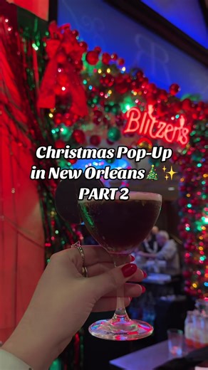 Christmas Pop-Ups in New Orleans: Part 2🎄✨ 📍Blitzen’s in the Omni Royal Orleans with delicious food from Rib Room The decor is so pretty in this hotel and the drinks are over the top FUN!!! The most exciting one was the Dubai chocolate “Gilded Grinch” drink because it can be fun for kids or make it for adults with Bailey’s or Whistle Pig. Also the appetizers from Rib Room are delicious! In this video: ✨The Blitzen ✨Sleigh Ride ✨Espress-HoHo tini (my fav!) ✨The Glided Grinch Stay tuned for more