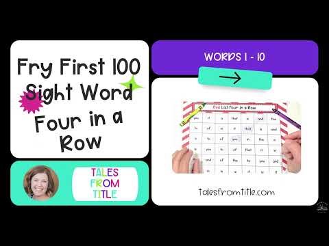 Fry Sight Word Four in a Row Game | Words 1–10 | Printable & Digital Resource