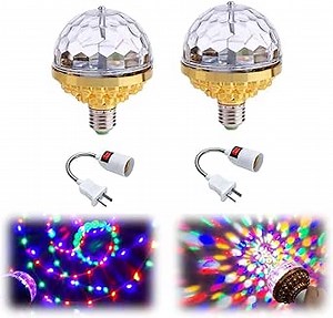 Colorful Rotating Magic Ball Light,Colorful Disco Rotating Magic Ball Light Bulb with Sockets,2022 New Led Party Disco Ball for Home Room Dance Parties Birthday DJ Bar Karaoke (2pc)
