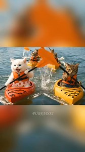222K views · 3.1K reactions | Kitten Gets Teased for Playing with Paper Boats, Dad Cat Builds a Super Kayak | Purradox AI | Facebook