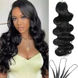 Body Wave Crochet Human Hair Knotless Pre-Separated Braid Virgin Human Hair With String Pre-Looped Reusable Feather Crochet Hair Extensions 20Inch 120g 100Strands